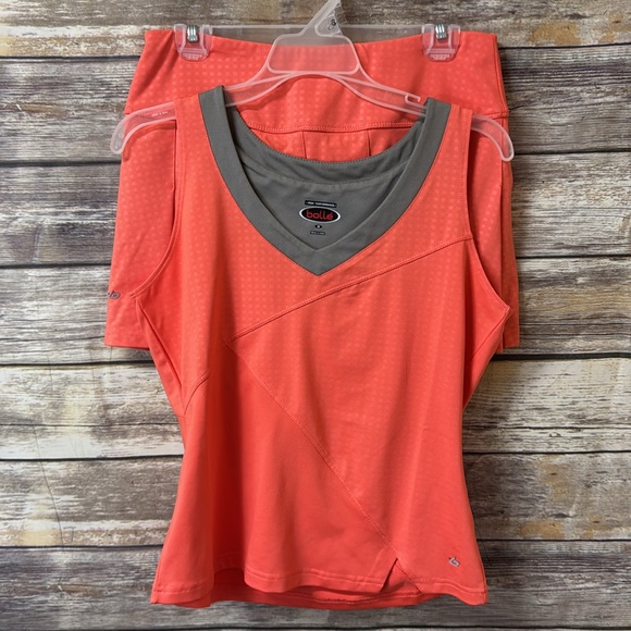 bolle | Skirts | Bolle Tennis Skirt Top Set M Medium Orange Tank ...